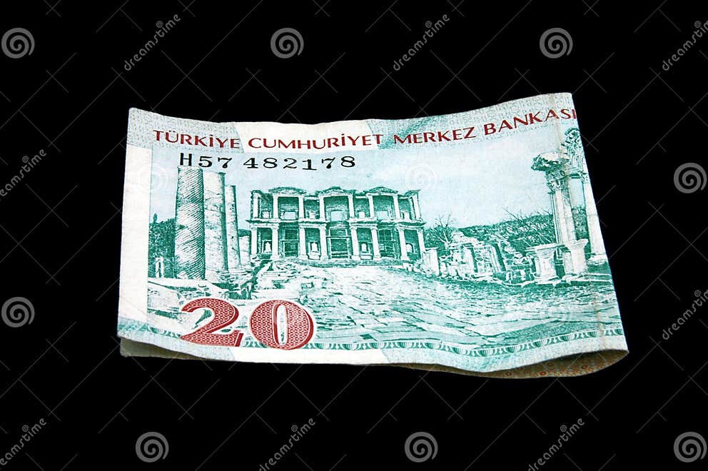 20YTL Turkish Lira Note stock photo. Image of change, cent - 7206468