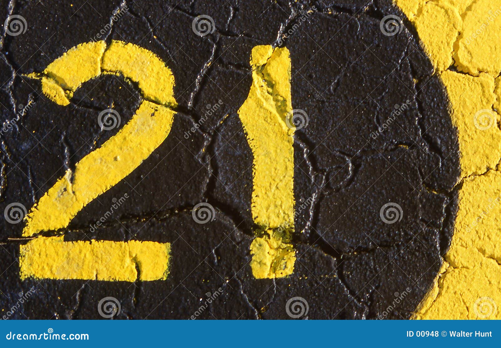 21 stock photo. Image of cracks, digit, yellow, black, texture - 948
