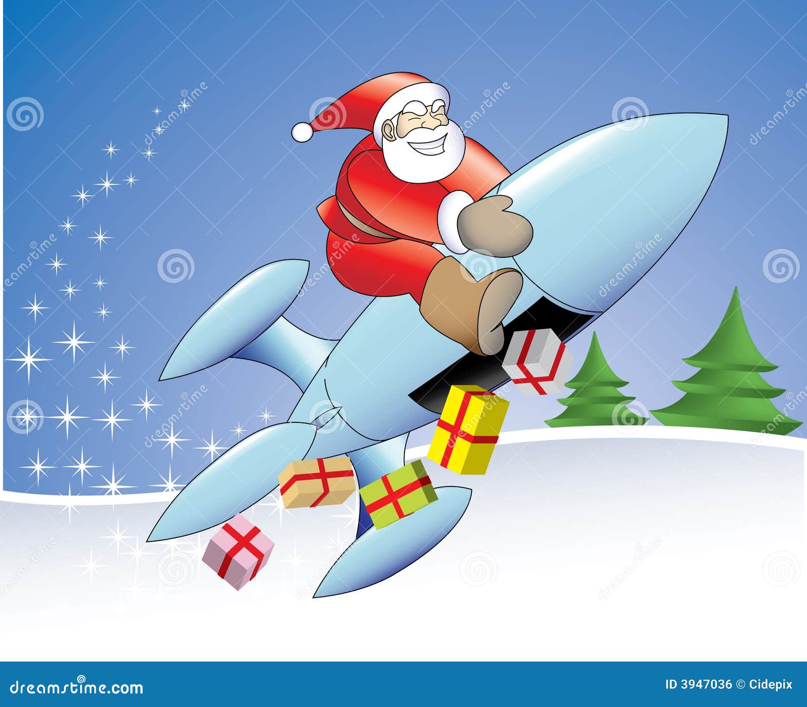 21st Century Rocket Santa Royalty Free Stock Image - Image: 3947036