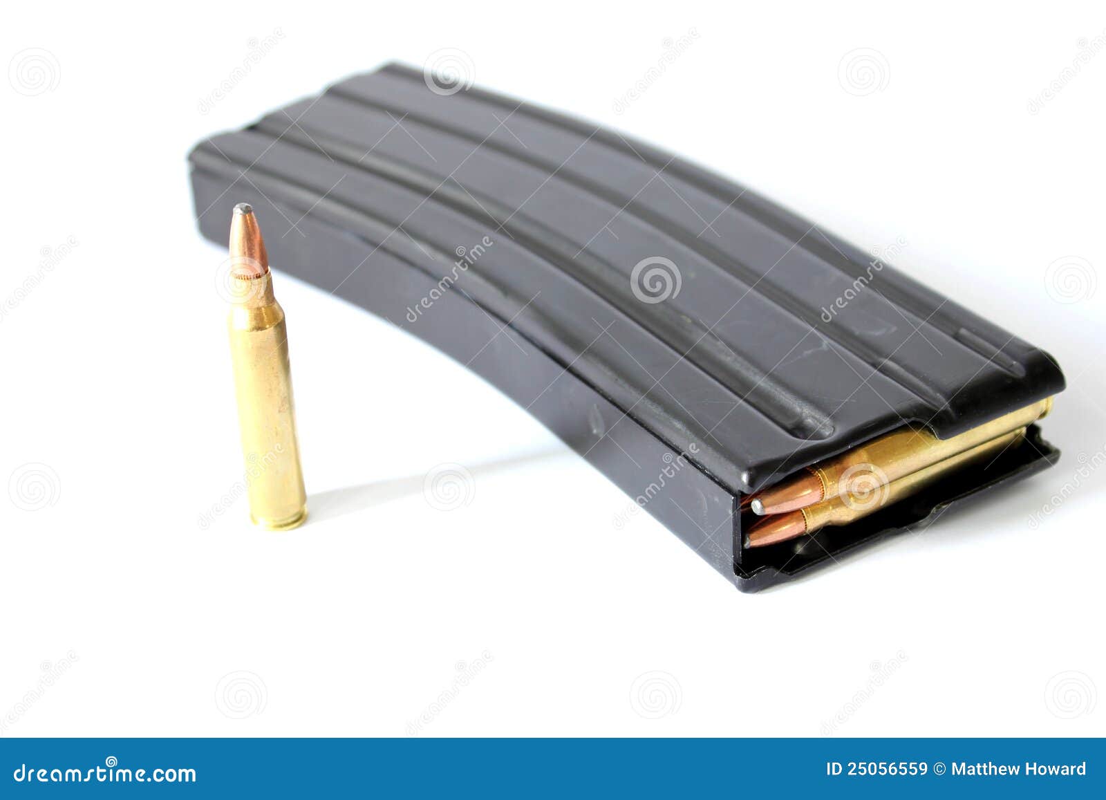 .223 Ammo Clip stock image. Image of white, weapon, dangerous - 25056559