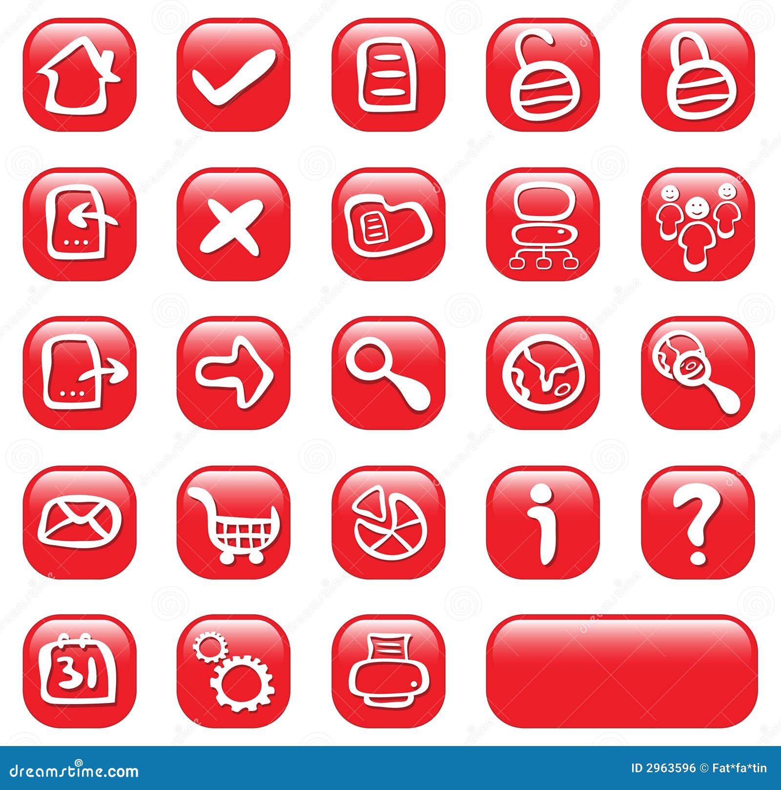 23 Botones Brillantes Rojos Del Web Ilustración del Vector ...