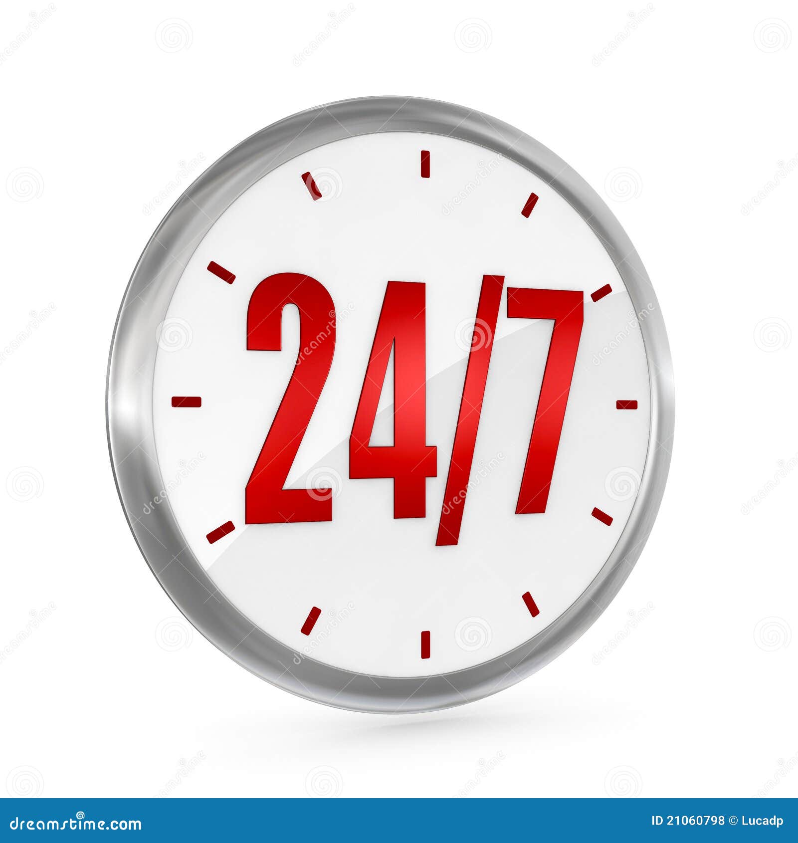 24/7 beschikbaarheid stock illustratie. Illustration of rood - 21060798