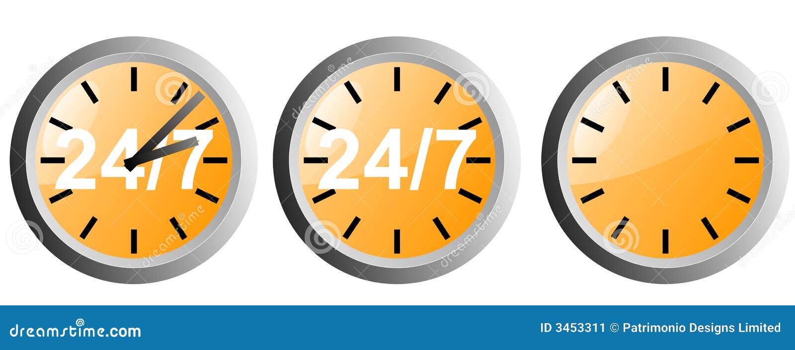 24/7 button icon stock illustration. Illustration of isolated - 3453311