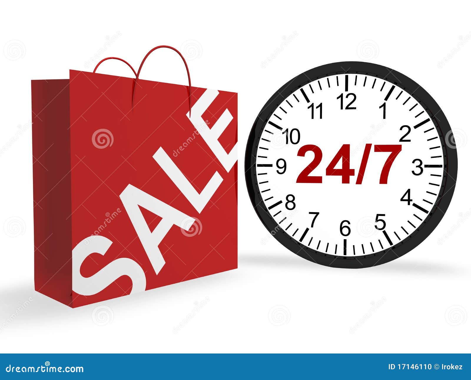 24/7 Shopping Concept stock illustration. Illustration of circle - 17146110