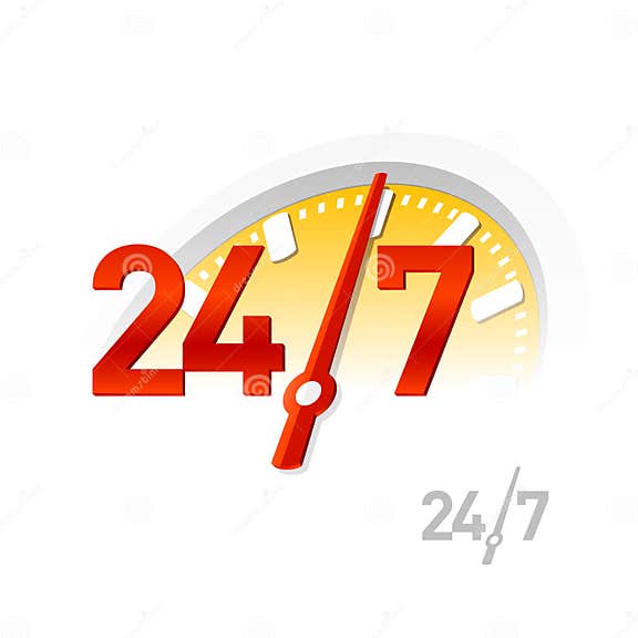 24/7 sign stock vector. Illustration of information, time - 12802159