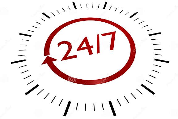 24/7 Sign stock illustration. Illustration of isolated - 13609705