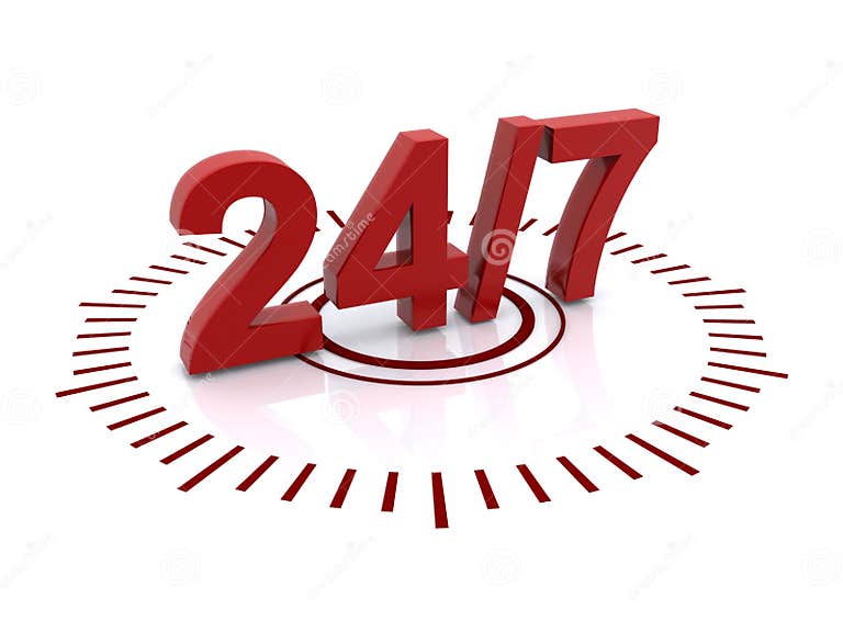 24/7 sign stock illustration. Illustration of target - 21454795