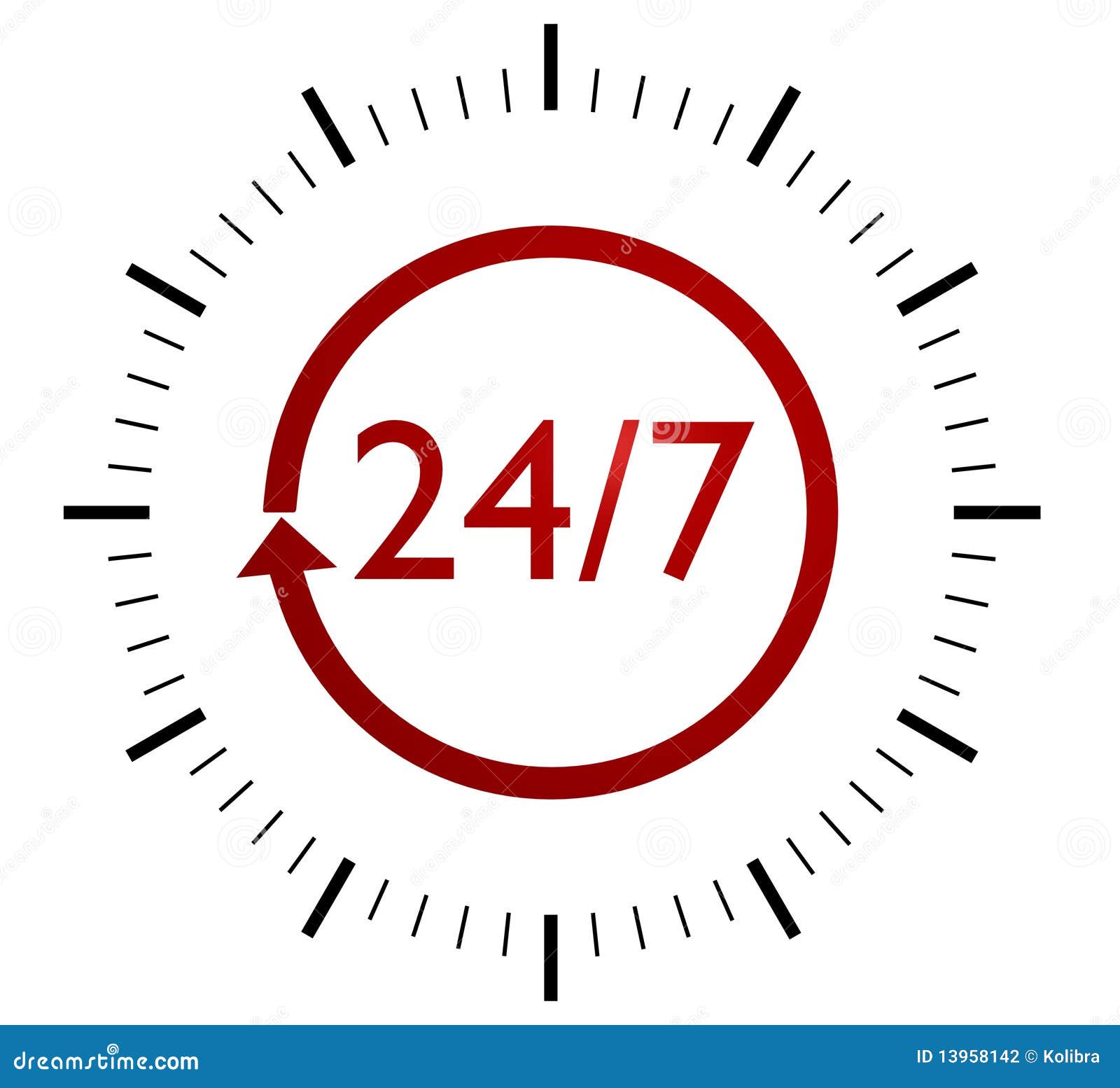24/7 signe illustration stock. Illustration du ouvert - 13958142