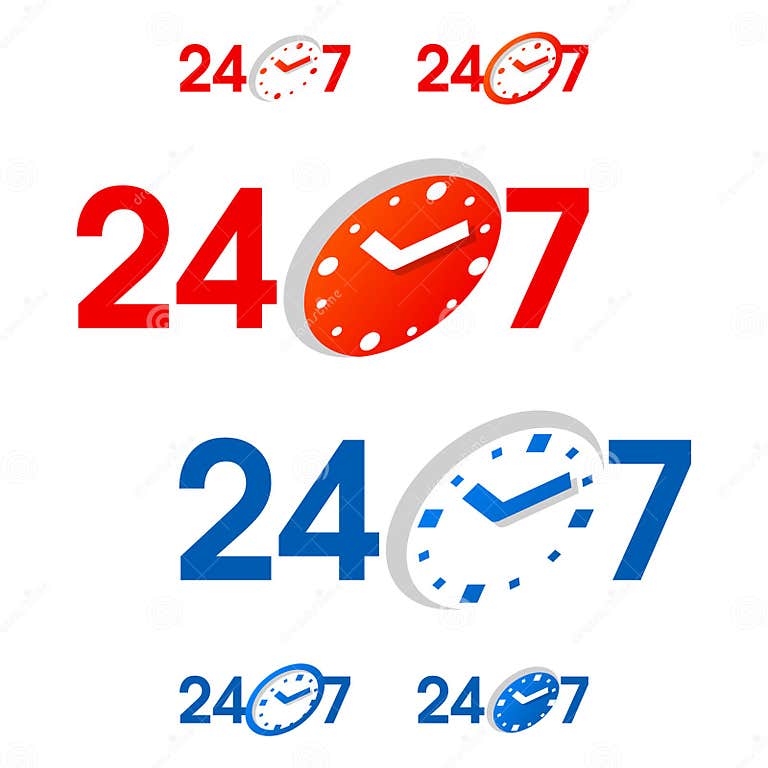 24/7 signs stock vector. Illustration of time, service - 13536673