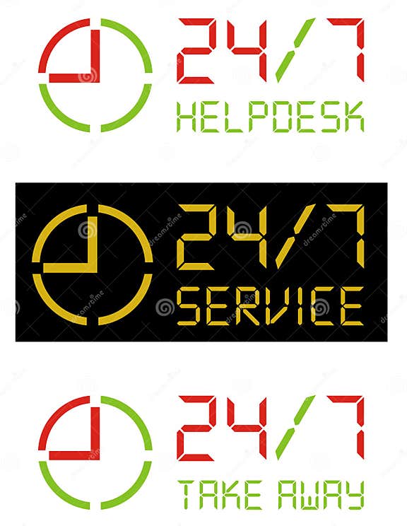 24/7 vector icon stock illustration. Illustration of service - 17566826