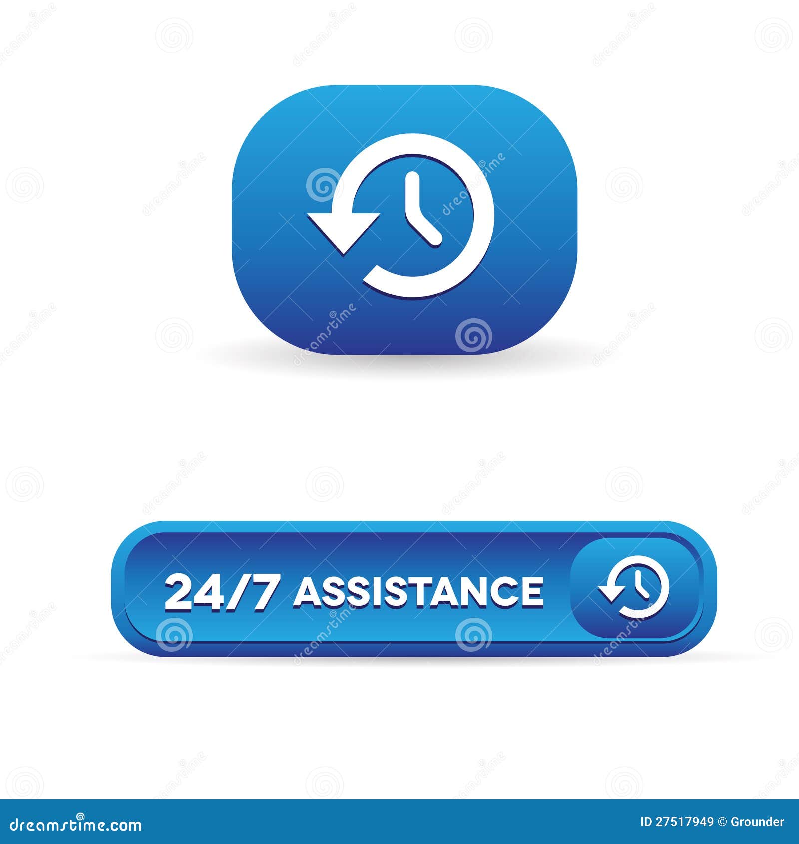 24 hour assistance button stock vector. Illustration of seven - 27517949