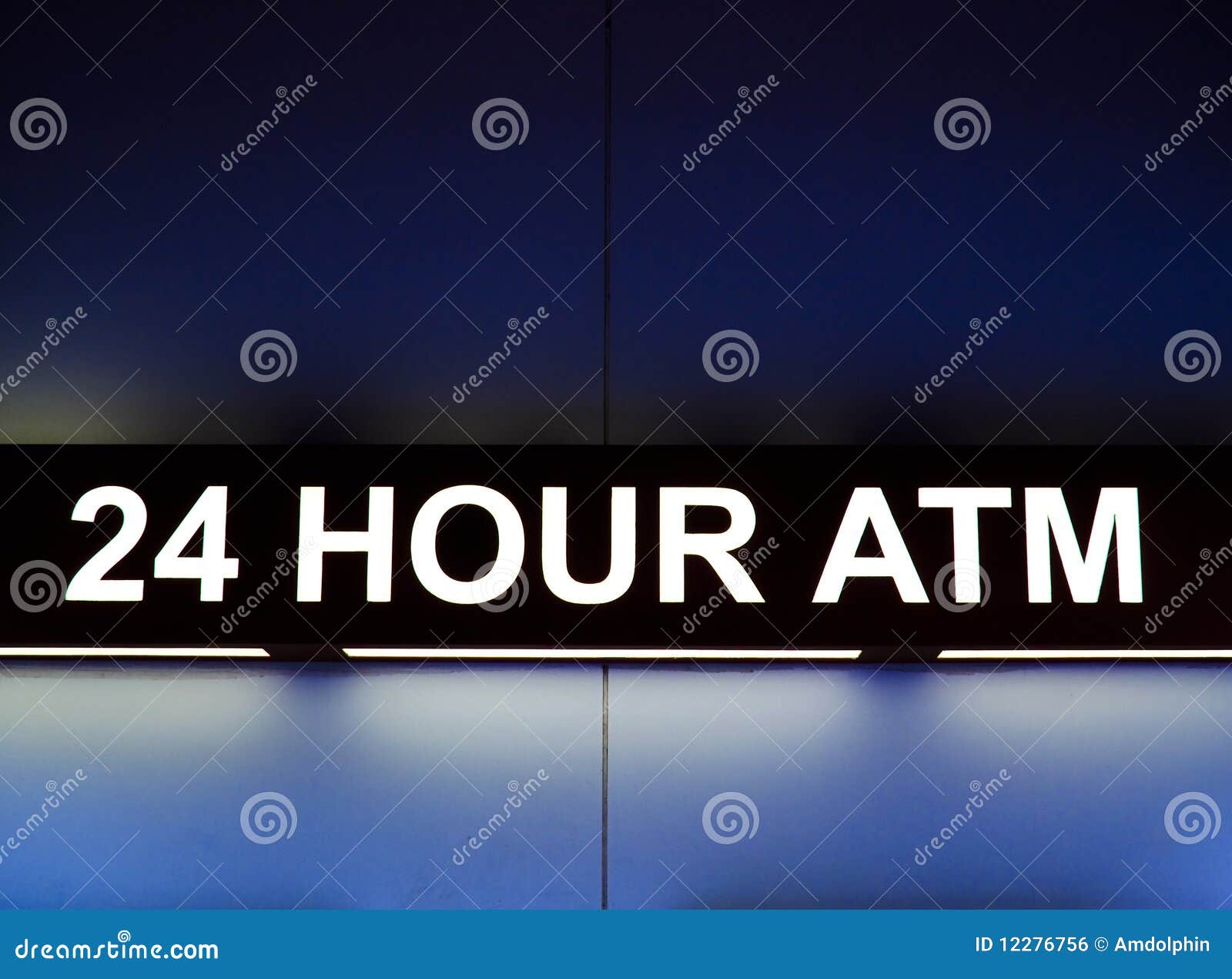24 Hour ATM sign stock photo. Image of open, light, business - 12276756