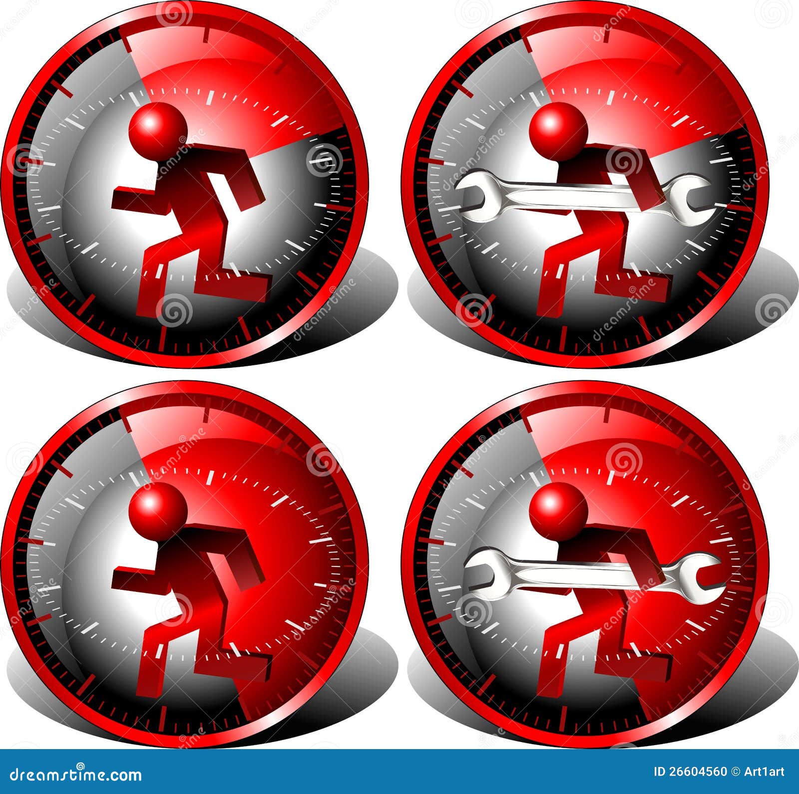 24 Hour Maintenance Logo Set Stock Illustration - Illustration of ...