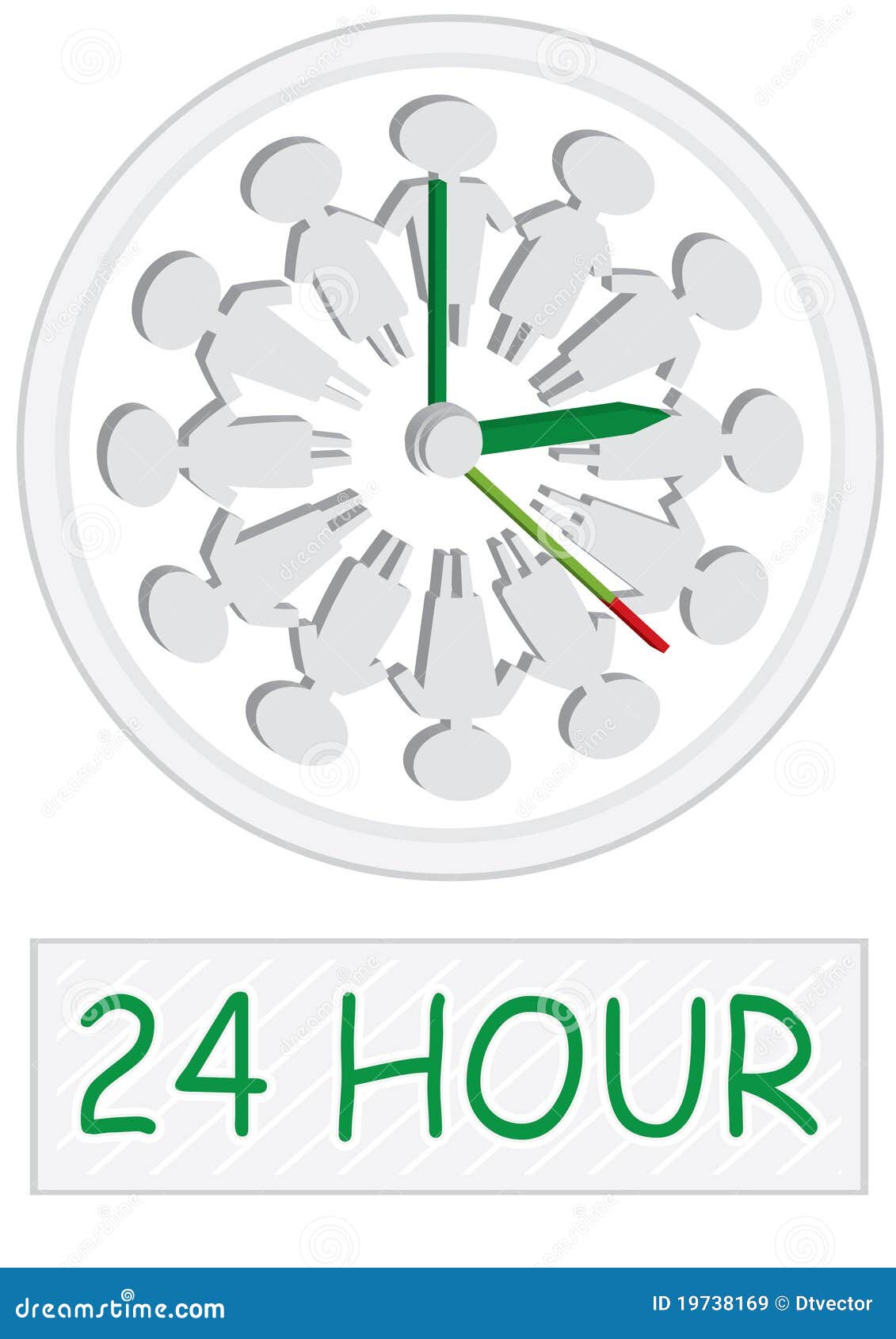 24 Hour People Working Clock_eps Stock Vector - Illustration of busy ...