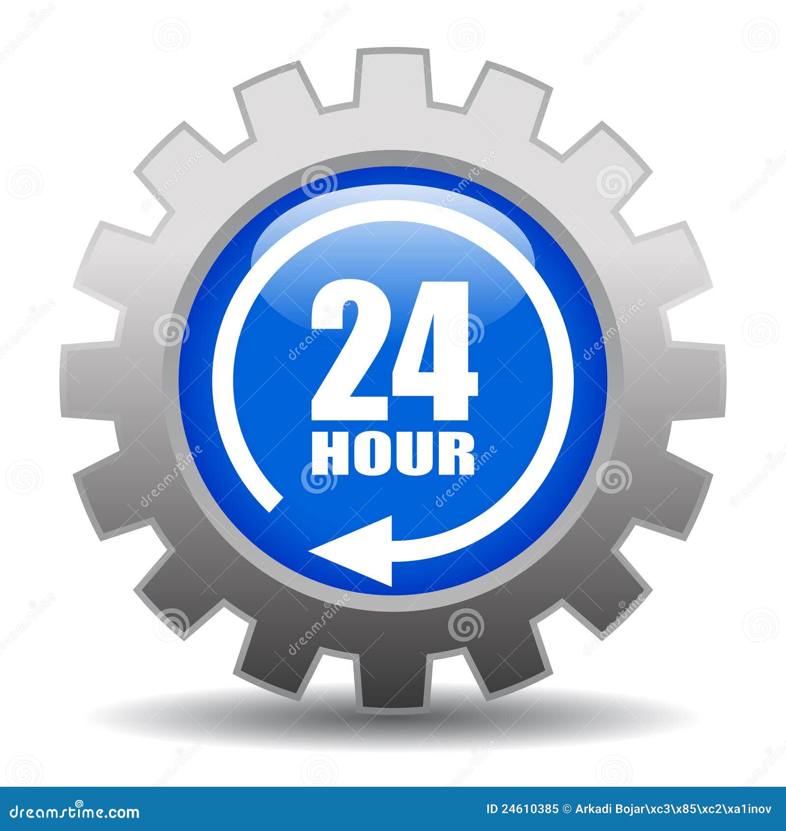 24 hour service icon stock vector. Illustration of button - 24610385