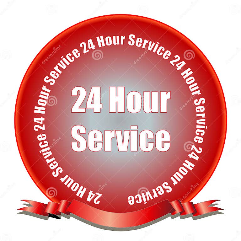 24 Hour Service Seal stock vector. Illustration of stamps - 7795223