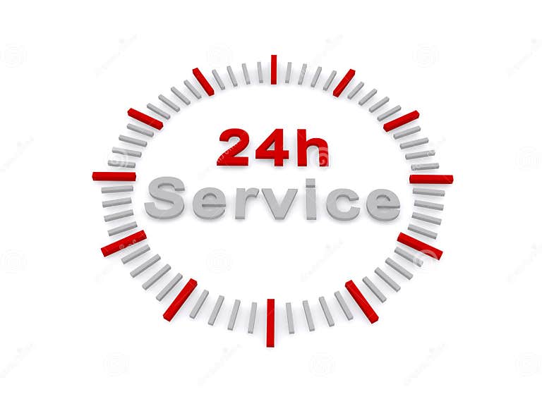 24 hour service sign stock illustration. Illustration of concept - 28994143
