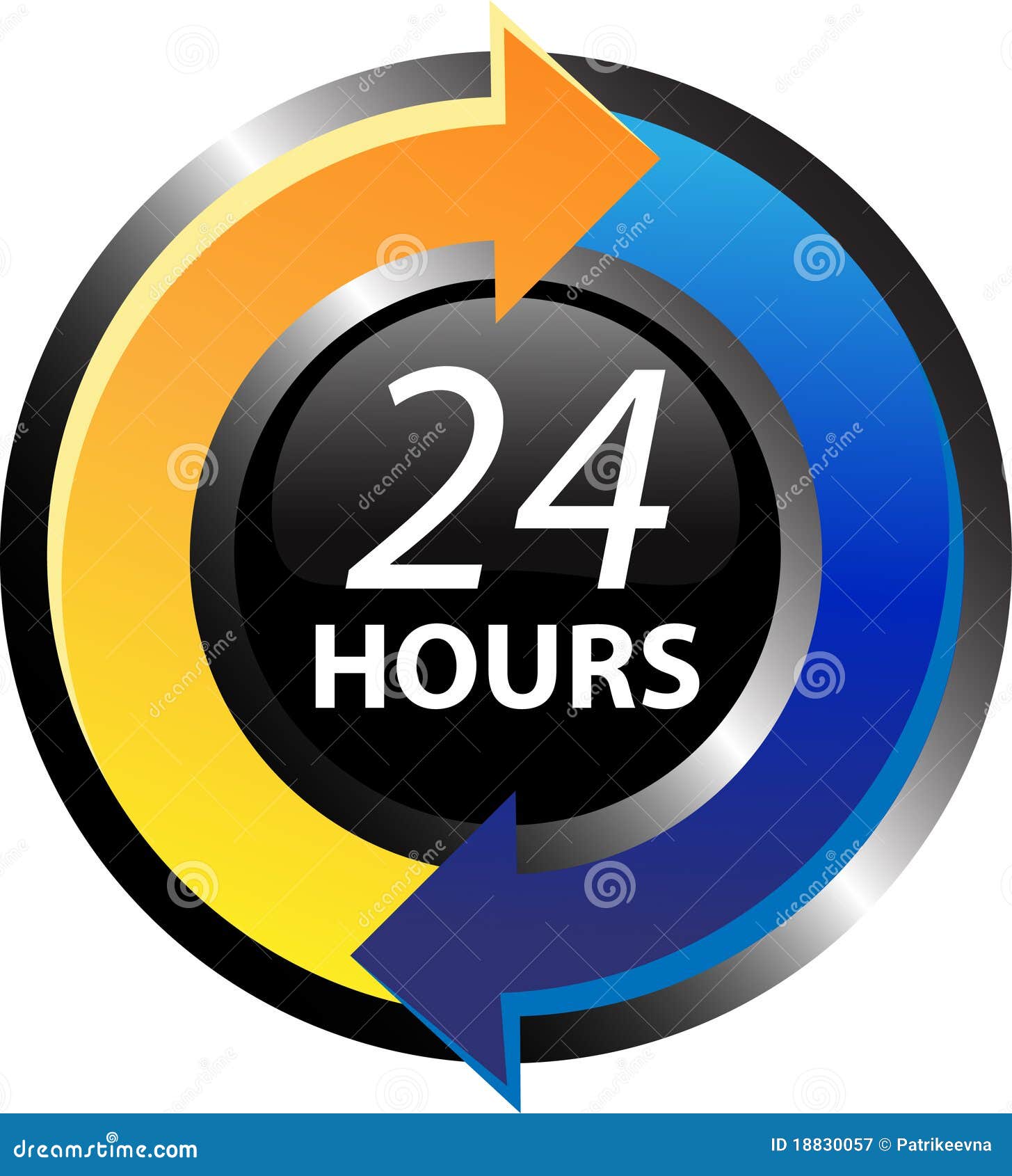 24 hours. stock vector. Image of available, reflection - 18830057