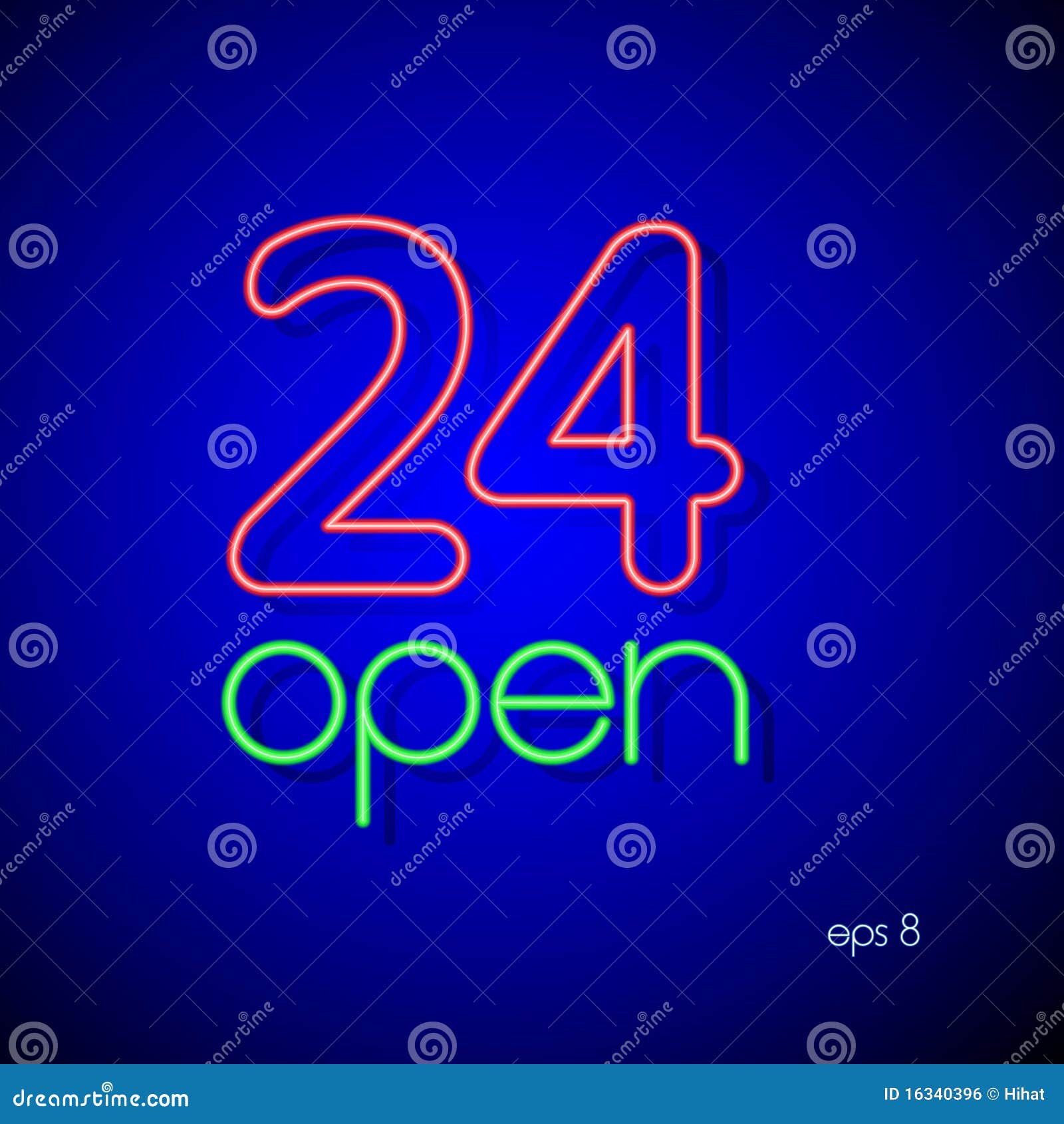 24 Open. Vector Illustration Stock Vector - Illustration of store ...