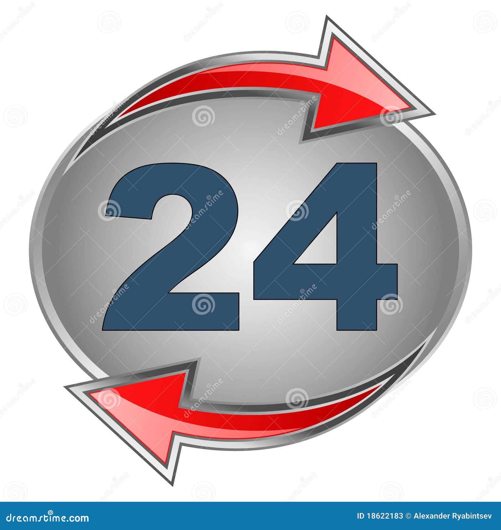 24 sign stock vector. Illustration of four, clock, shiny - 18622183