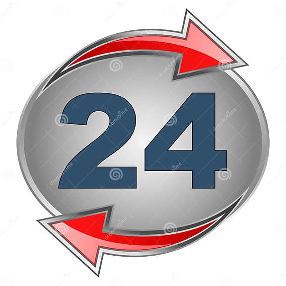 24 sign stock vector. Illustration of four, clock, shiny - 18622183