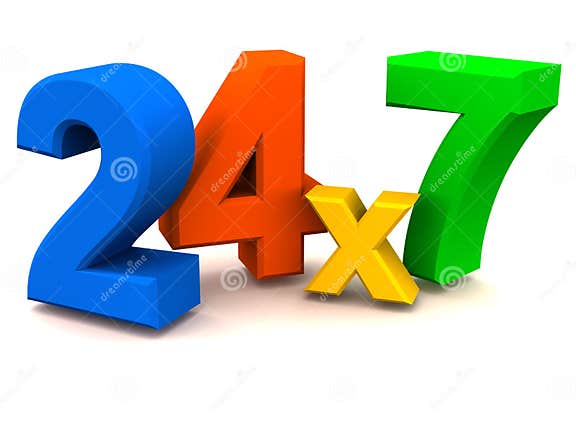24X7 or 24 hour support stock illustration. Illustration of ...