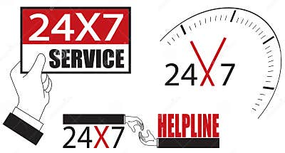 24x7 stock vector. Illustration of support, service, express - 29475888