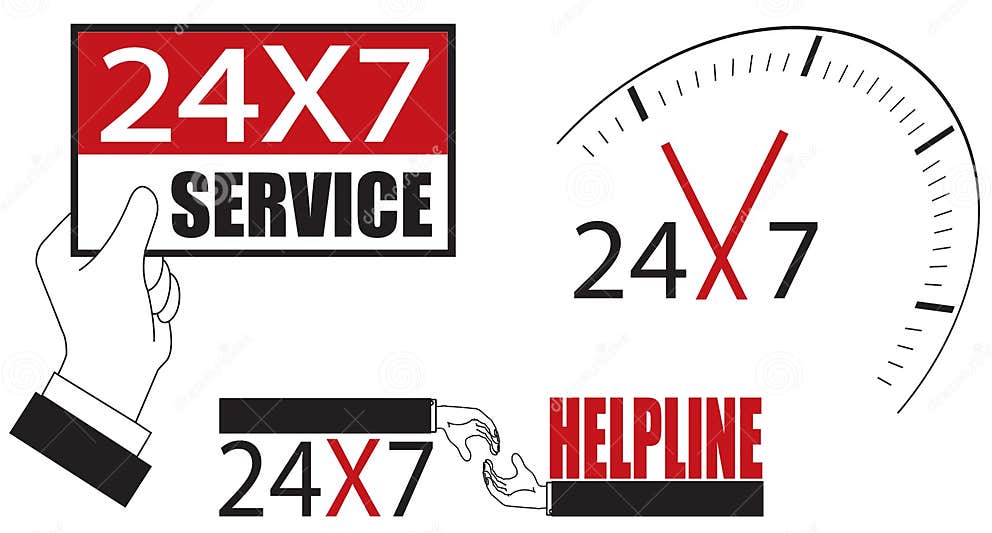 24x7 stock vector. Illustration of support, service, express - 29475888