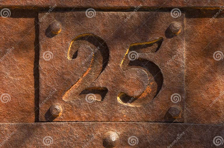 25 stock image. Image of engrave, number, weathered, industry - 6120351