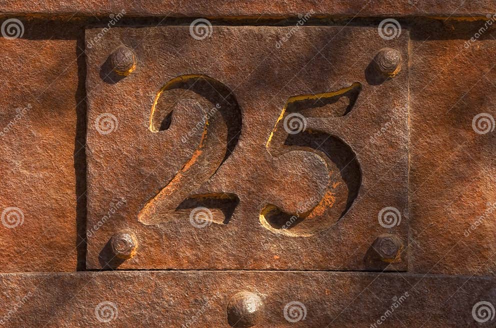 25 stock image. Image of engrave, number, weathered, industry - 6120351