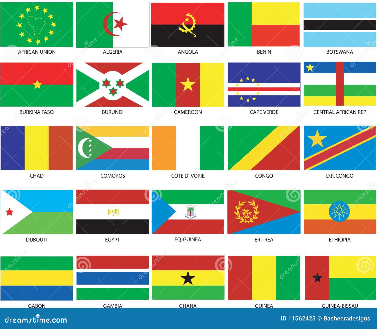 25 African Flags 1 Stock Photos - Image: 11562423