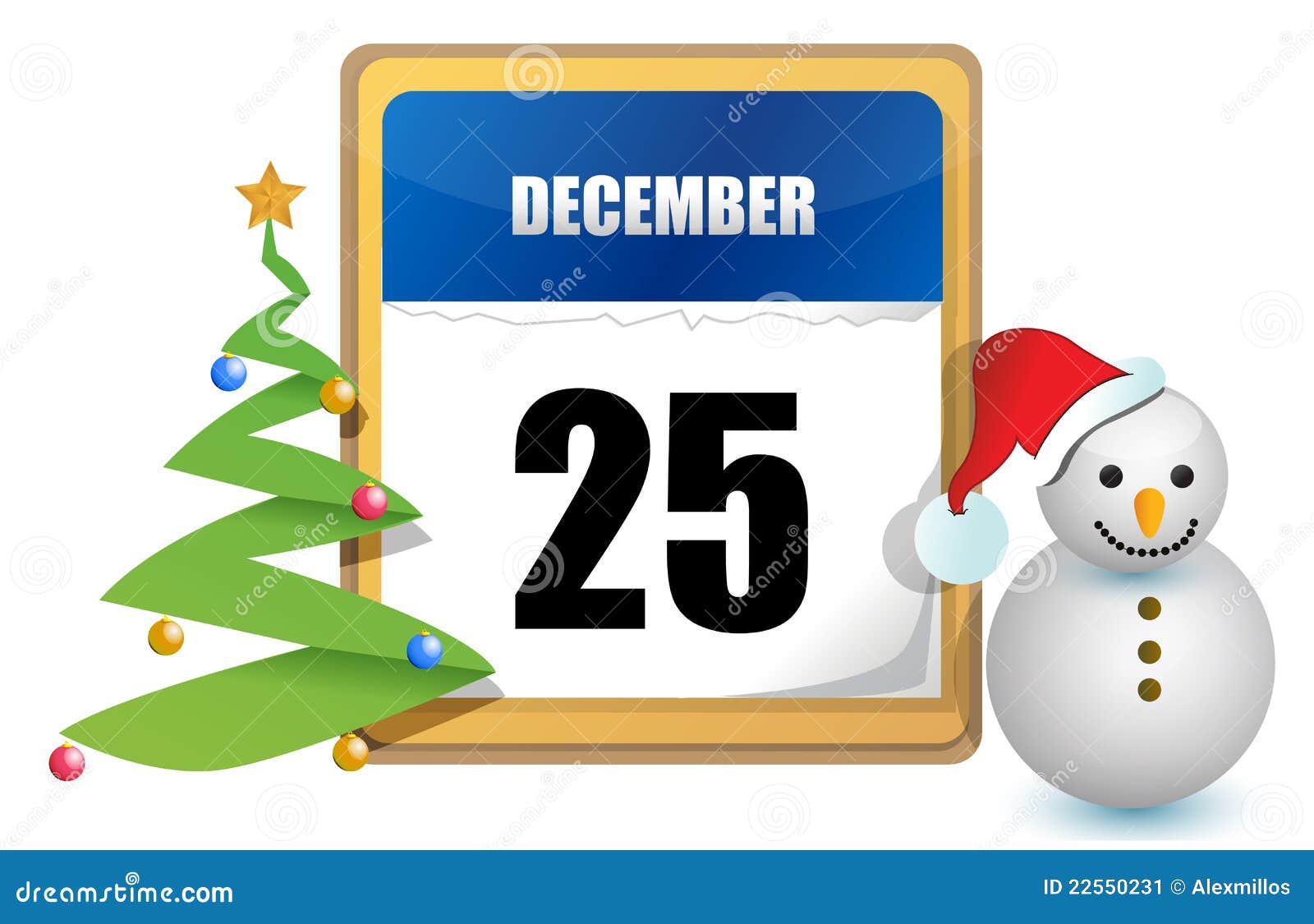 25. Dezember-Kalender vektor abbildung. Illustration von kalender ...