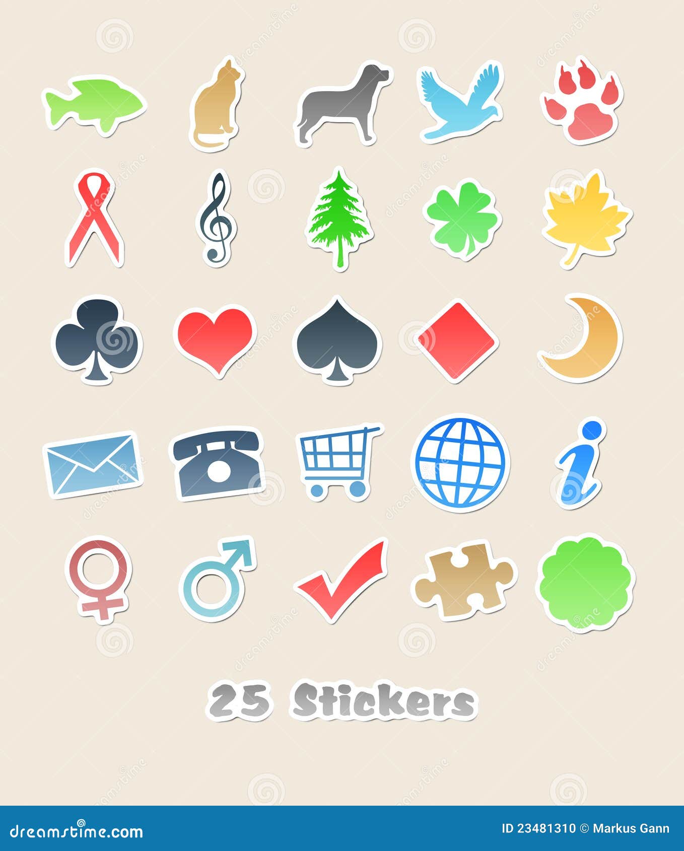 25 Different Stickers for Your Design Stock Illustration - Illustration ...