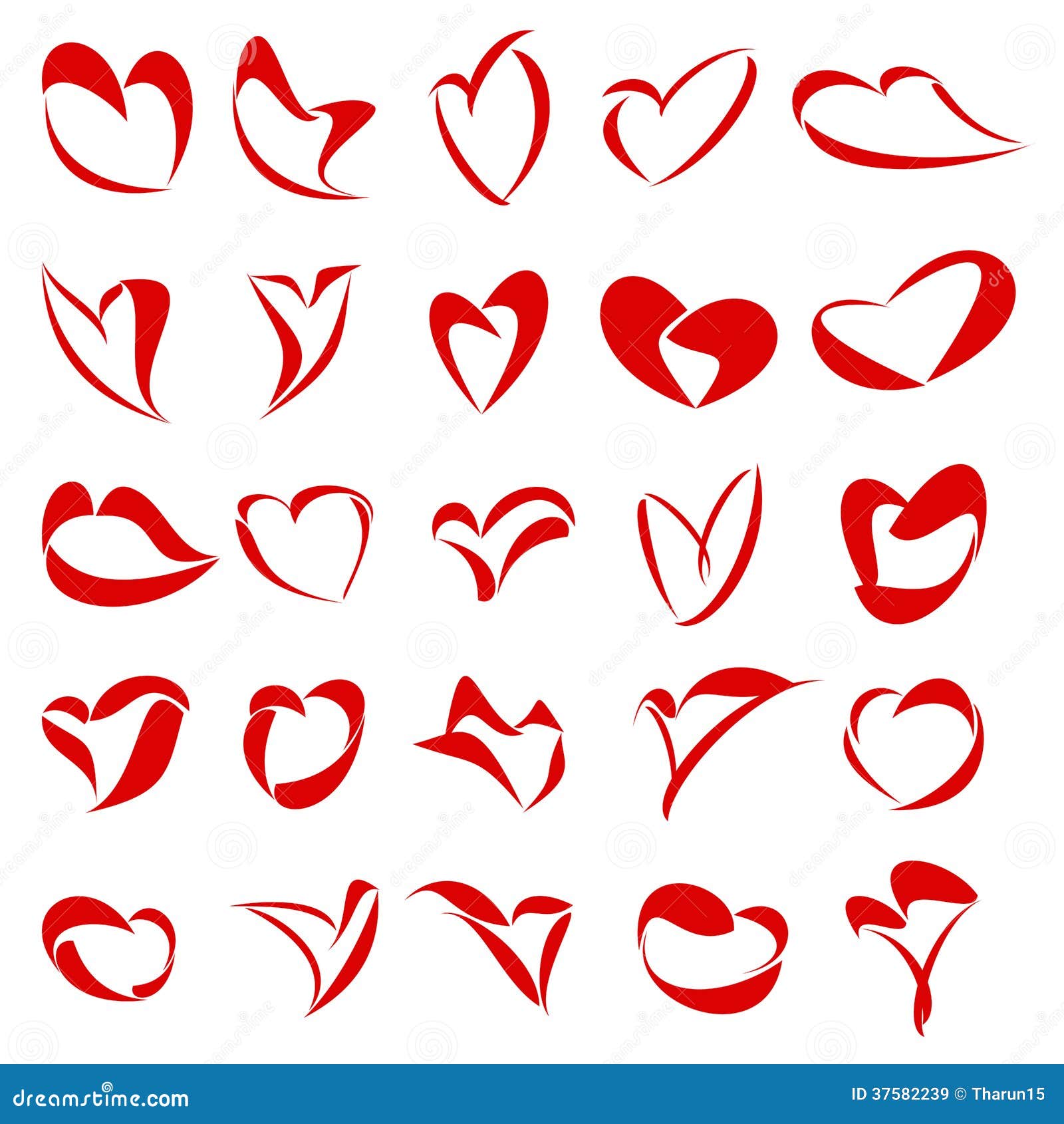 25 Hearts stock illustration. Illustration of logotype - 37582239