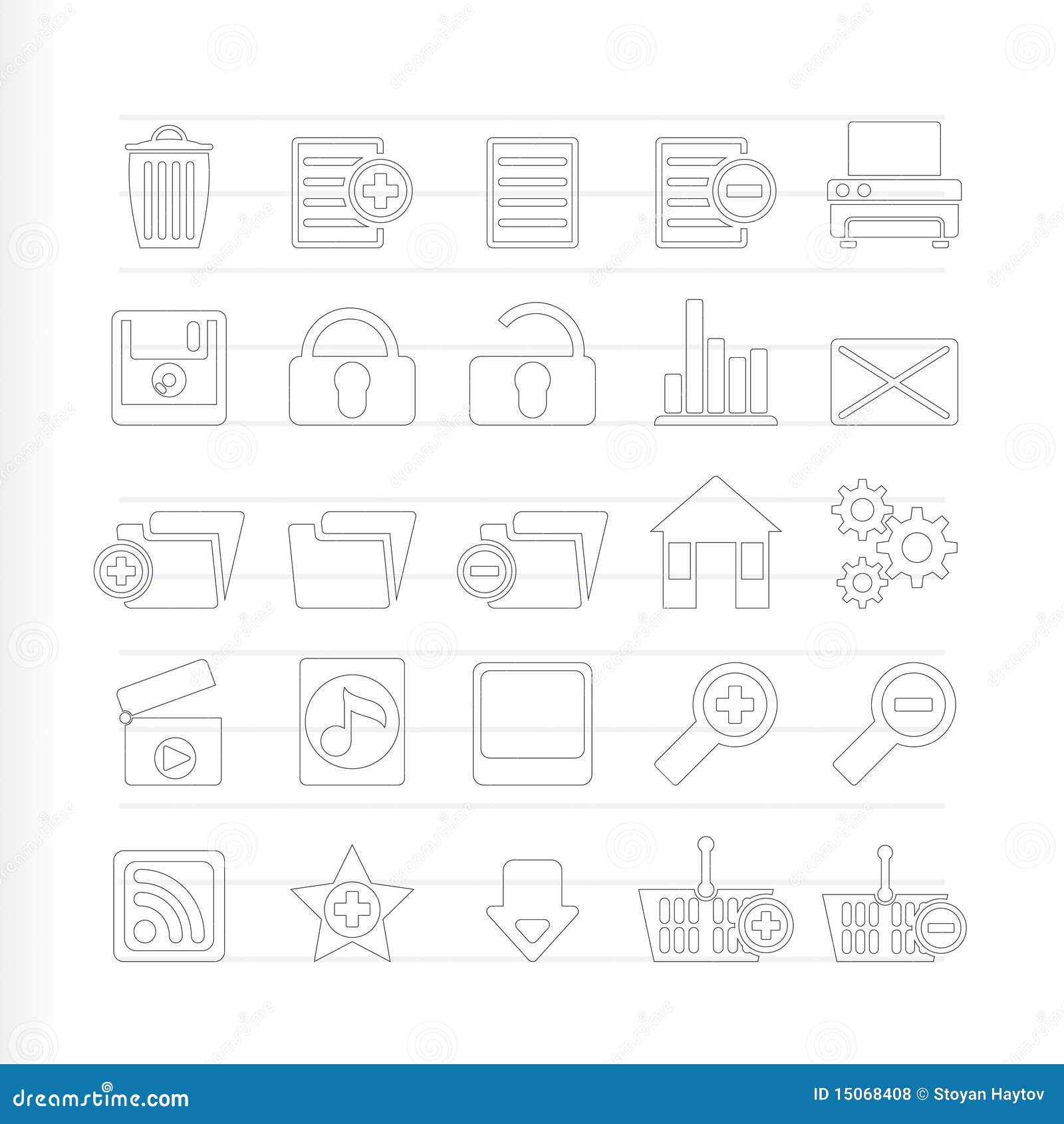 25 Iconos Detallados Del Internet Imagen. Imagen: 15068408