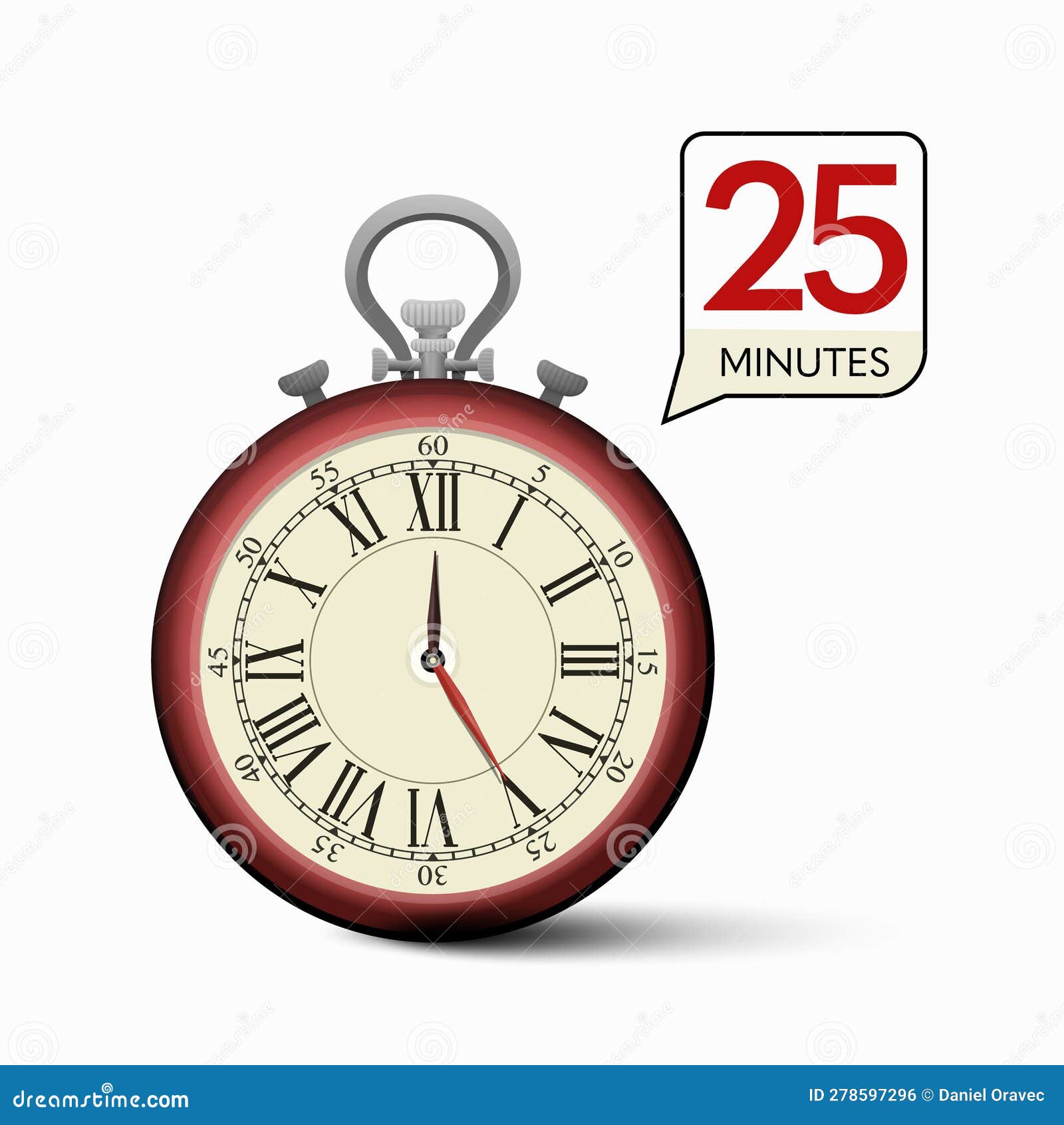 25 Minutes Stopwatch Clock Icon Stock Illustration - Illustration of ...
