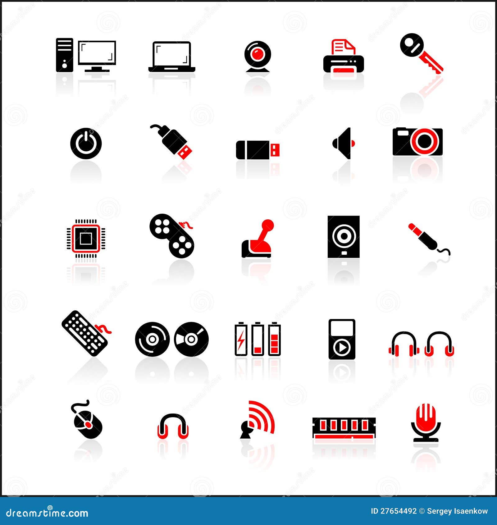 25 red-black icons set stock vector. Illustration of calendar - 27654492