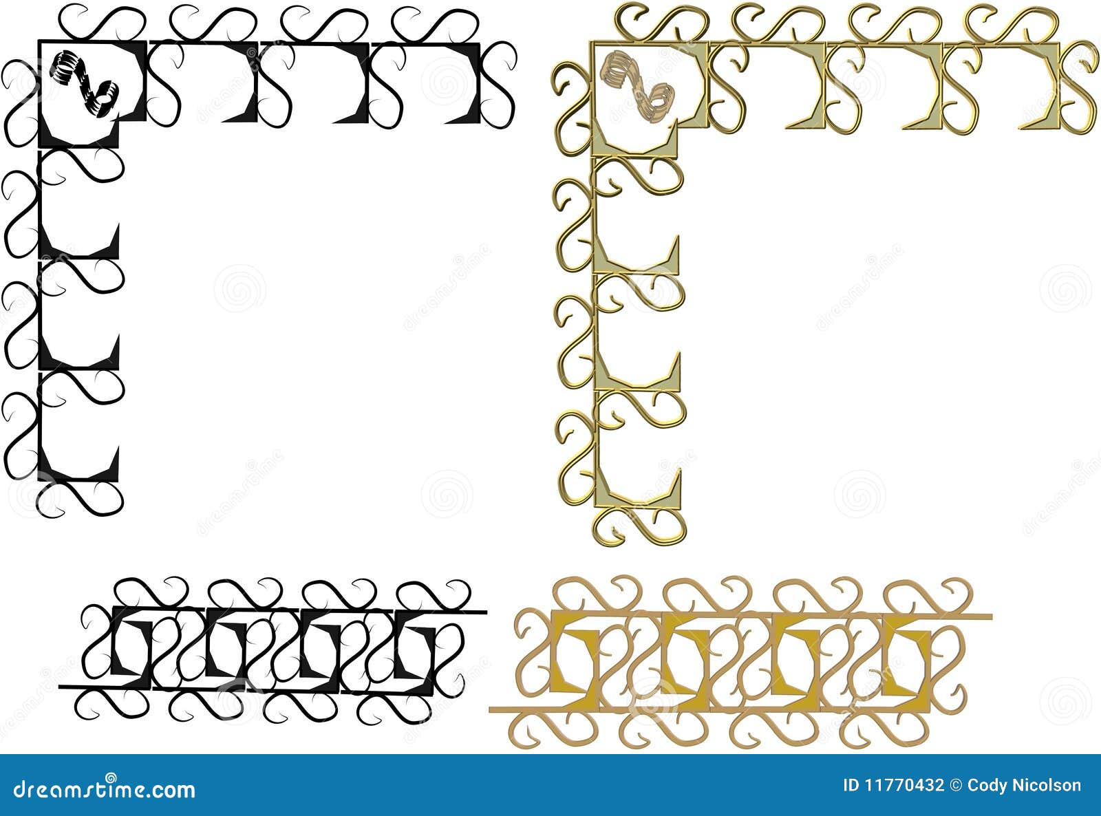 2d and 3d scrolls on white stock illustration. Illustration of icons ...