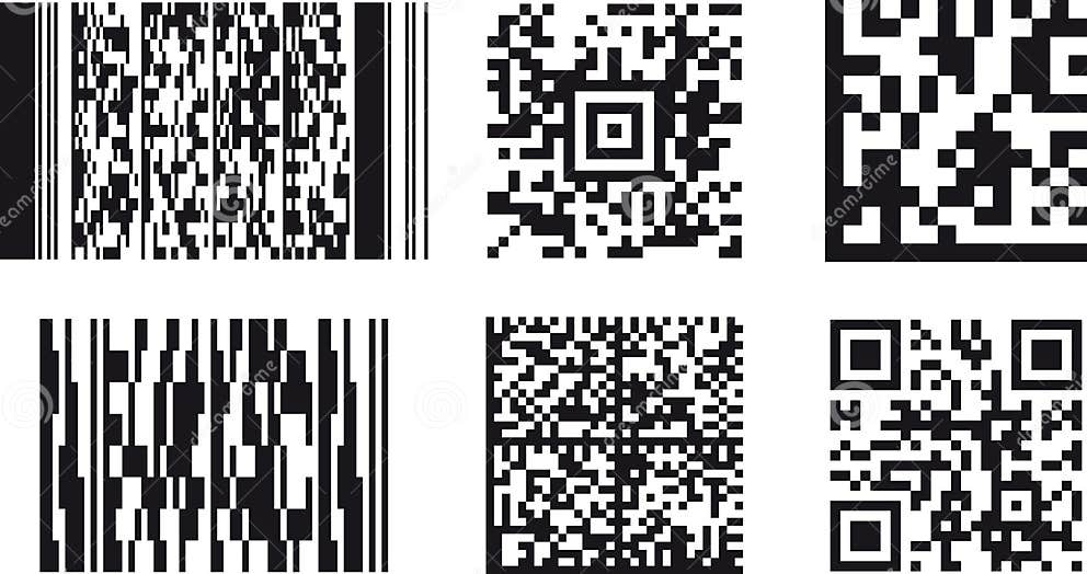 2D Barcodes stock vector. Illustration of selling, white - 8599915