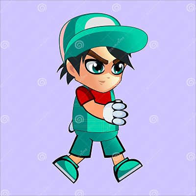 2d Character Run Animation Pose 6 Vector Illustration Stock ...
