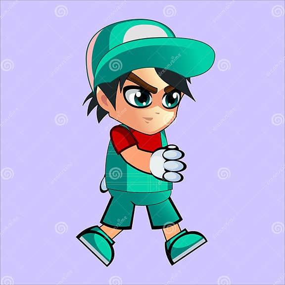 2d Character Run Animation Pose 6 Vector Illustration Stock ...
