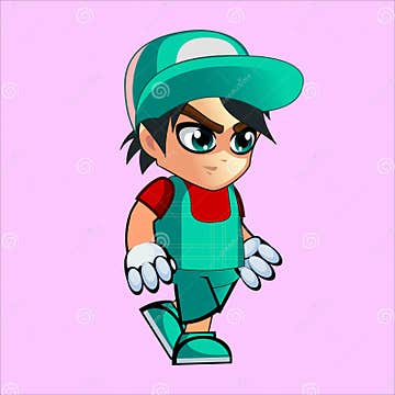 2d Character Walk Animation Pose 1 Vector Illustration Stock ...