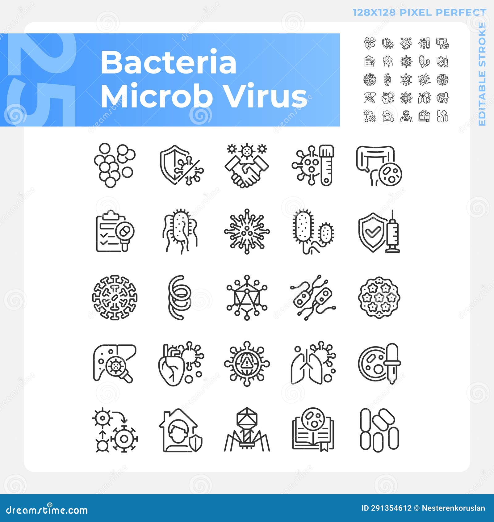 2D Customizable Black Bacteria Icons Set Stock Vector - Illustration of ...