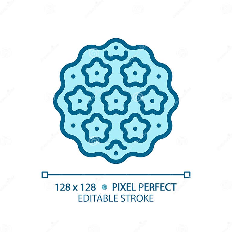 2D Customizable Thin Line Blue Bacteria Icon Stock Vector ...