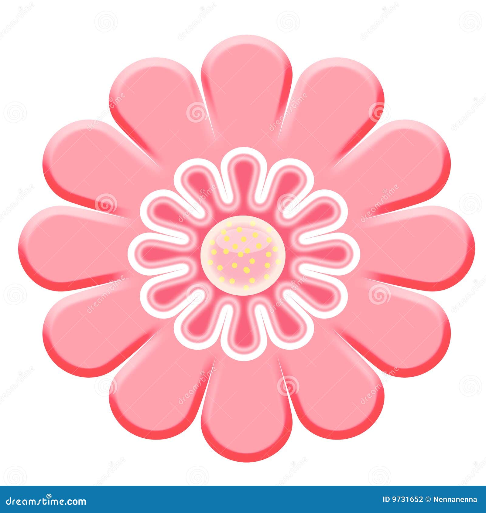 2D flor cor-de-rosa ilustração stock. Ilustração de botânica - 9731652