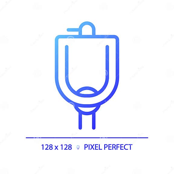 2D Simple Thin Linear Blue Gradient Urinal Bowl Icon Stock Vector ...