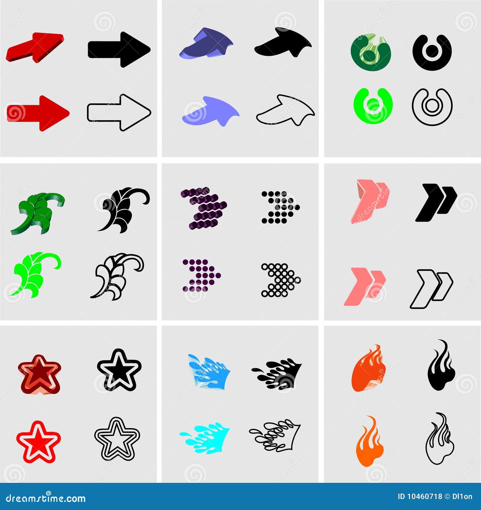 2d symboler 3d stock illustrationer. Illustration av matning - 10460718