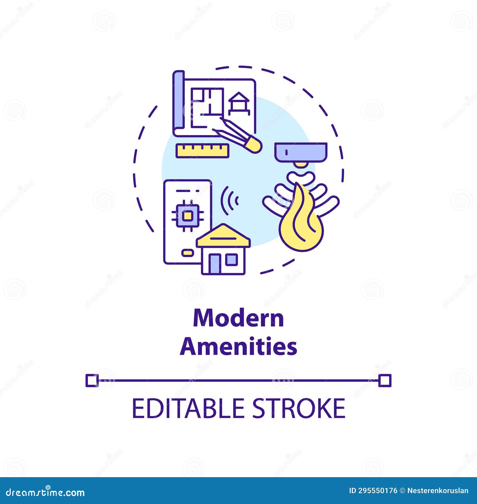 2D Thin Linear Icon Modern Amenities Concept Stock Vector ...