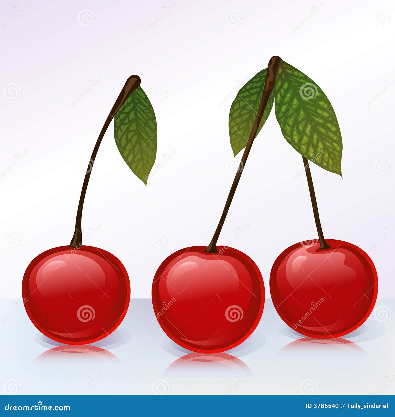 3 cherries stock vector. Illustration of ripe, berry, food - 3785540