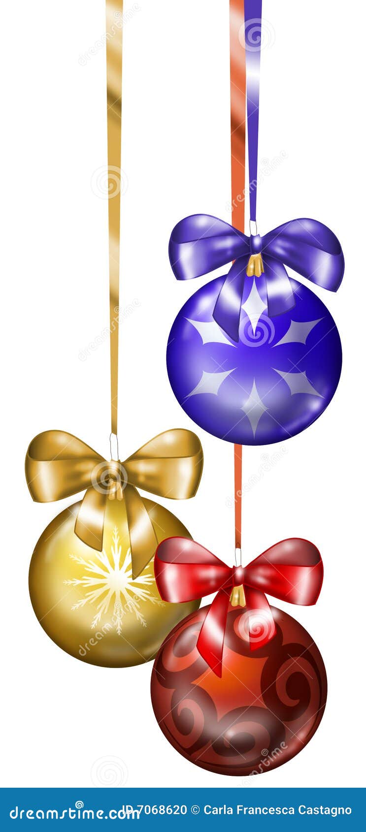 3 Christmas balls stock illustration. Illustration of ball - 7068620